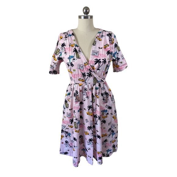 Lindy Pop | Dresses | Lindy Pop Womens Dress 6 Pink Miami Florida Retro ...